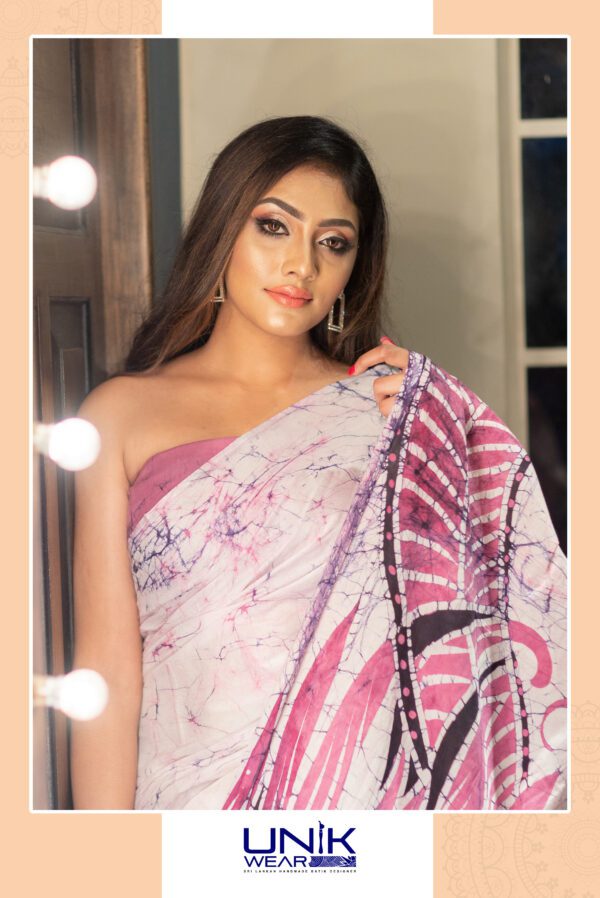 MULTI COLORS SRI LANKAN HANDMADE COTTON BATIK SAREE 2262TC - UnikWear.lk